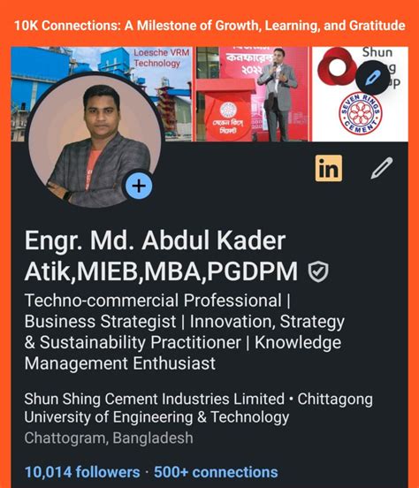 Engr Md Abdul Kader Atikmiebmbapgdpm On Linkedin Milestone