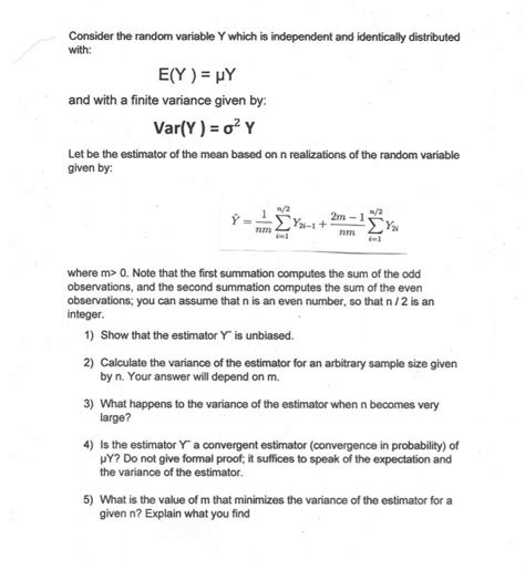 Consider The Random Variable Y Which Is Independent