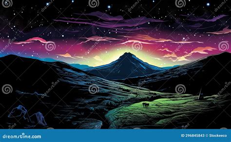Colorful Wilderness Hd Wallpaper Dan Mumford Style With Romantic