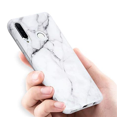 P Lite Handyhülle Huawei P Lite Hülle Case Cover Silikon Matt Marmor Muster Weiche Tasche