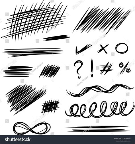 Set Cute Cartoon Hand Drawn Lines Stock Vector Royalty Free 2174049363 Shutterstock