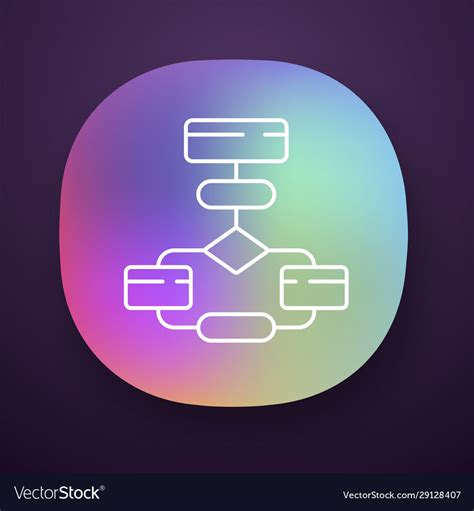 Flow Diagram App Icon Flowchart Process Royalty Free Vector
