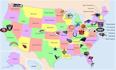 A Map With All The Nfl Teams On It
