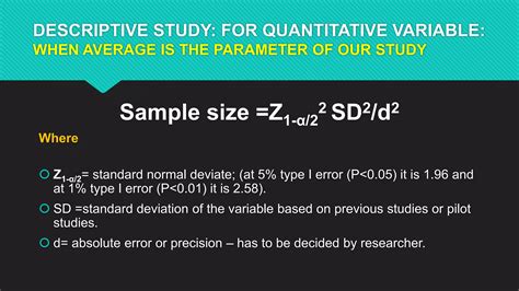 sample size estimation pptx