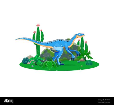 Eoraptor Prehistoric Dinosaur Cartoon Character Isolated Vector
