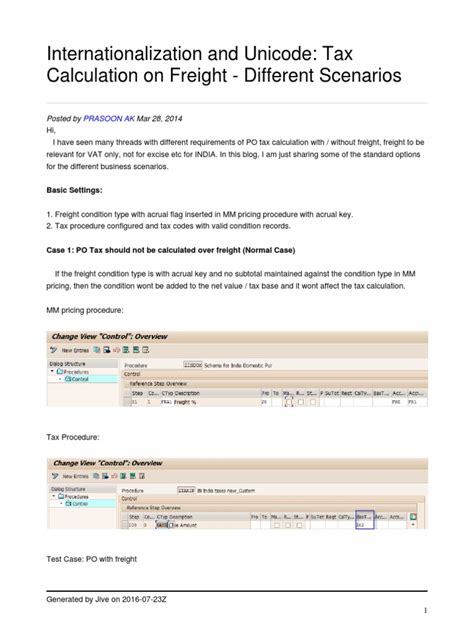 Tax Calculation On Freight Different Scenarios Pdf Value Added Tax