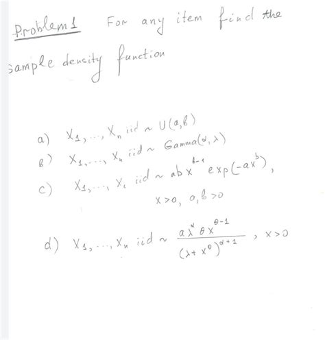 Solved Problem For Any Item Find The Sample Density Chegg