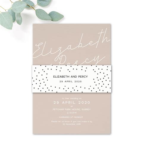 Nude Wedding Invitation Bundle With RSVP Card Details Card Etsy
