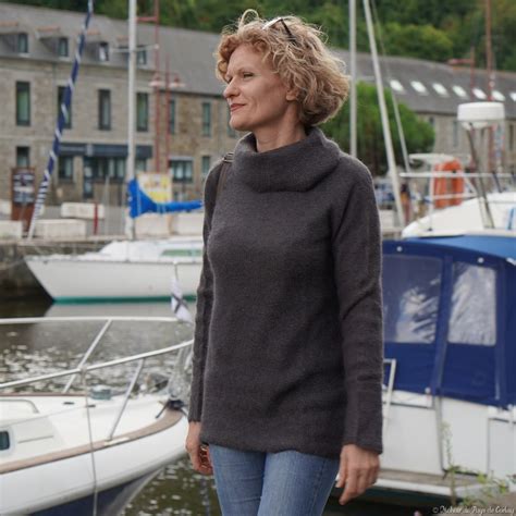 Pull Tunique Col Boule Femme Mohair Et Soie