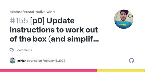 P Update Instructions To Work Out Of The Box And Simplify Usage A