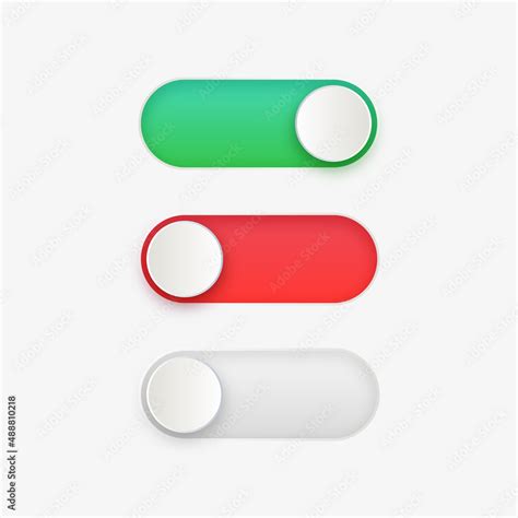 On Off Toggle Switch Buttons Yes Or No With Switch Slider In Modern Toggle Green And Red