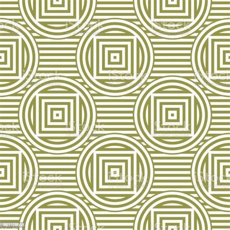เครื่องประดับเรขาคณิตสีเขียวมะกอกและสีขาว รูปแบบที่ไร้รอยต่อ ภาพประกอบสต็อก ดาวน์โหลดรูปภาพ
