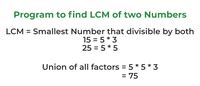 C Program To Find LCM Of Two Numbers GeeksforGeeks