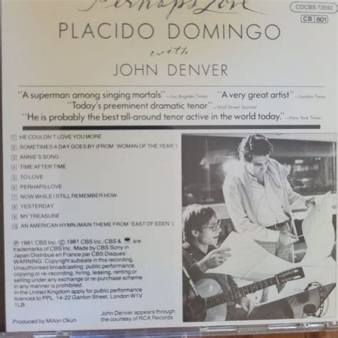 Placido Domingo With John Denver Perhaps Love For Sale In Castleknock