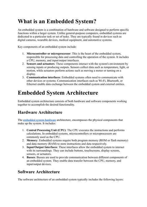 introduction to embedded system architecture and design docx pdf