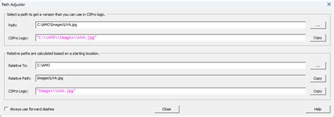 Path Adjuster Dialog Cspro User S Guide