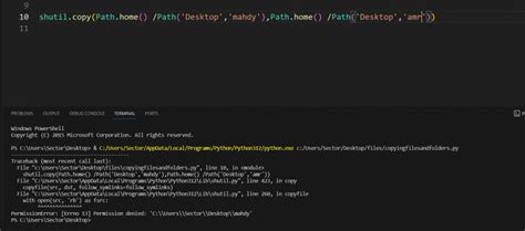 سبب خطأ permission denied عند النسخ في نظام ويندوز باستخدام Python بايثون أكاديمية حسوب