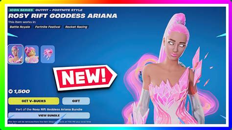 Fortnite Shop New Rosy Rift Goddess Ariana Bundle Smooth Slide Emote
