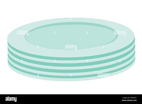 Stack Of Plates Illustration Flat Vector Element Isolated On White