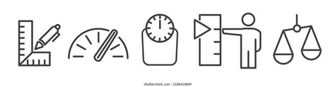 Icon Set Measurement Size Vector Illustration Stock Vector Royalty Free 2186416849 Shutterstock