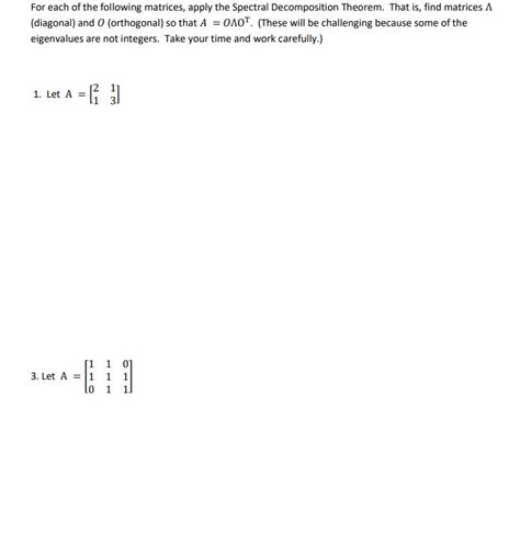 Solved For Each Of The Following Matrices Apply The