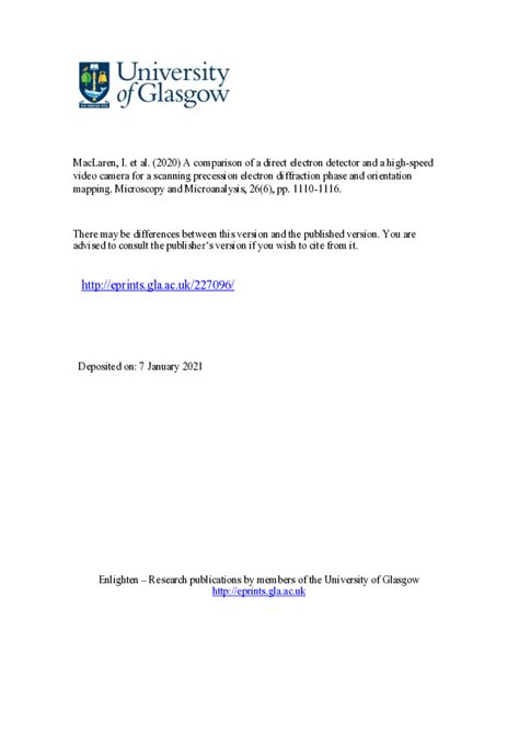 Pdf A Comparison Of A Direct Electron Detector And A High Speed Video Camera For A Scanning