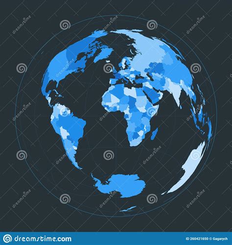 World Map Lambert Azimuthal Equal Area Vector Illustration