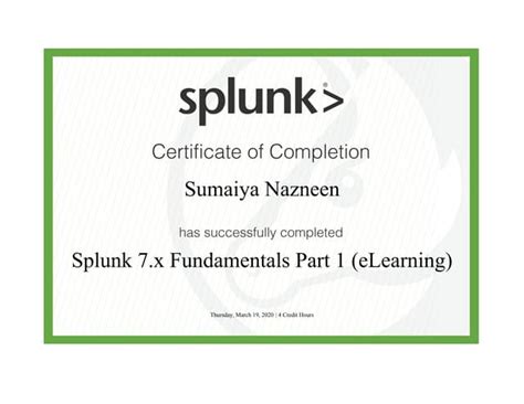 Splunk Certificate Pdf