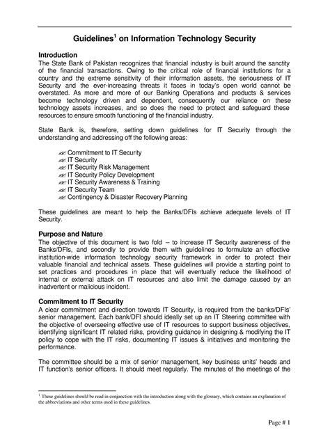 Guidelines On It Security Guidelines 1 On Information Technology