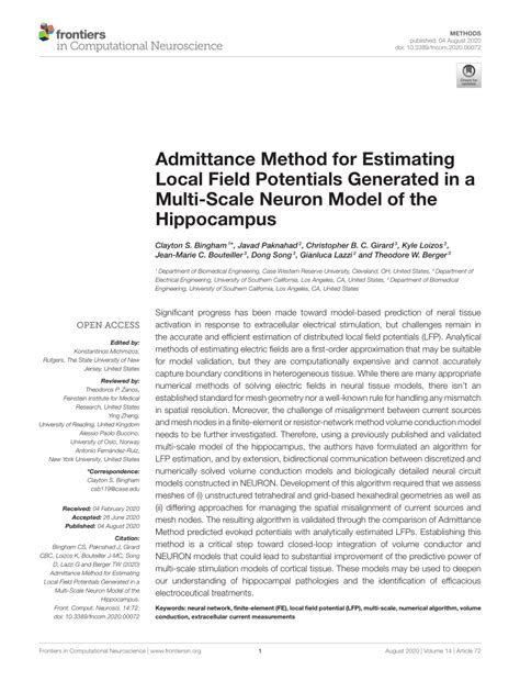 pdf admittance method for estimating local field potentials generated