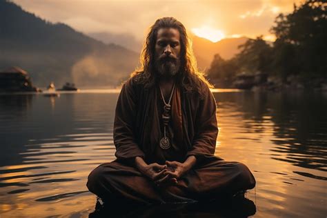 Premium Ai Image Meditative Yogi Serene Portrait In Contemplative Pose