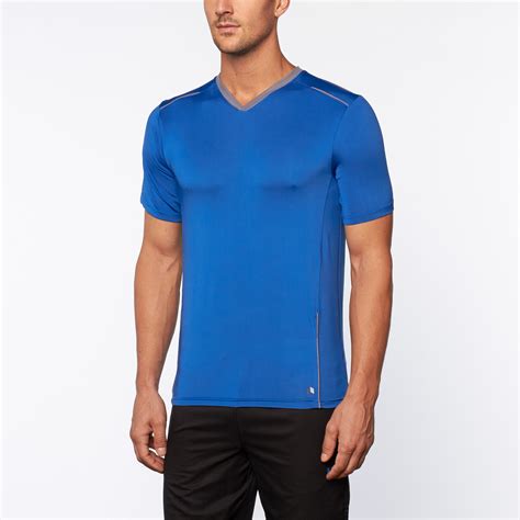 Performance V Neck Short Sleeve Tee Ribbon Blue Slate L Juxu