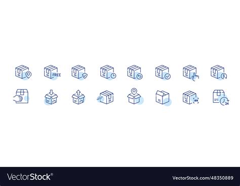 Set Of Delivery Parcel Icons Barcode Send Vector Image
