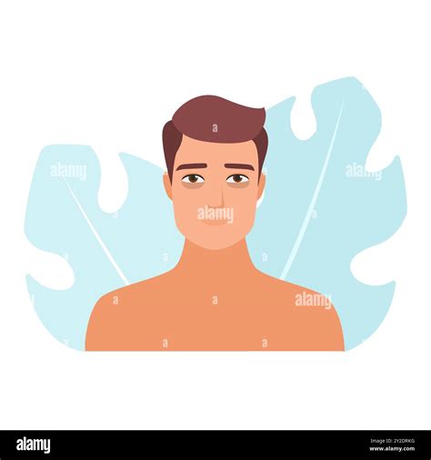 Illustration Of A Man With Acne And Pimple Problems Skincare Issue