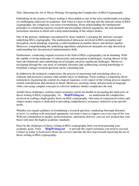 Thesis Rsa Cryptography Pdf Cryptography Key Cryptography
