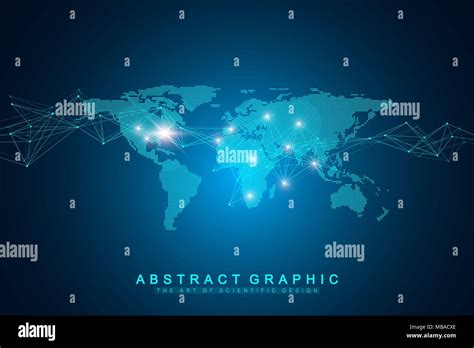 World Map Point With Global Technology Networking Concept Digital Data Visualization Lines