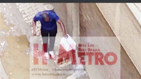 Man Forced To Clean Up His Mess After Being Caught Urinating In Public