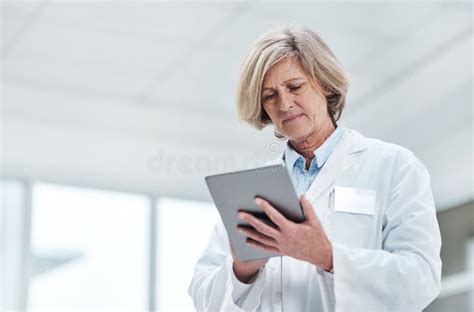 Healthcare Technology And Mature Woman With Tablet For Online Patient