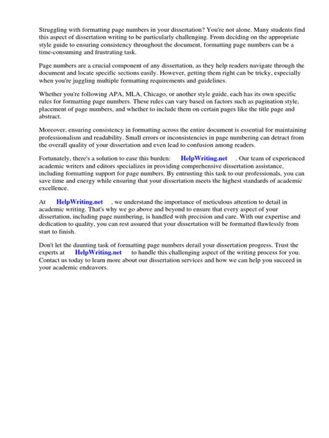 How To Format Page Numbers In A Dissertation Download Free Pdf