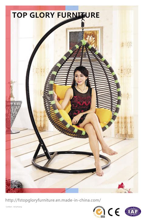 Chinese Furniture Rattan Hanging Chair Garden Hammock Outdoor Swing