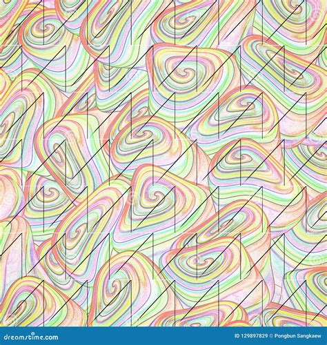 Colorful Swirl And Geometric Shape Pattern Wallpaper Abstract Stock