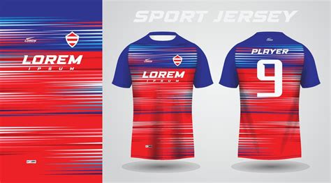 Blue Red Shirt Sport Jersey Design 15155238 Vector Art At Vecteezy