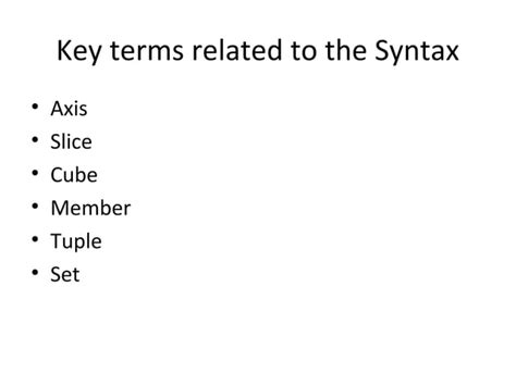 Introduction To Mdx Query Ppt Ppt