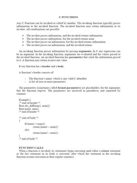 C Functions Program Pdf Parameter Computer Programming Software Development