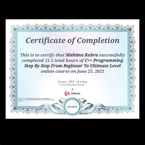 Udemy Certificateofcompletion Programming Mahima Kabra