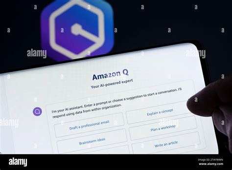 Amazon Q Ai Chat Example Seen On Smarphone Screen And Amazon Q Logo