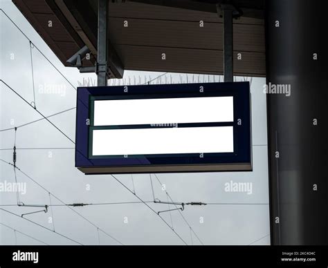 Blank Train Station Departure Screen Hanging On The Roof Empty Display