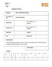 Docx Assignment Front Sheet Qualification Tec Level Hnd Diploma In Computing Unit