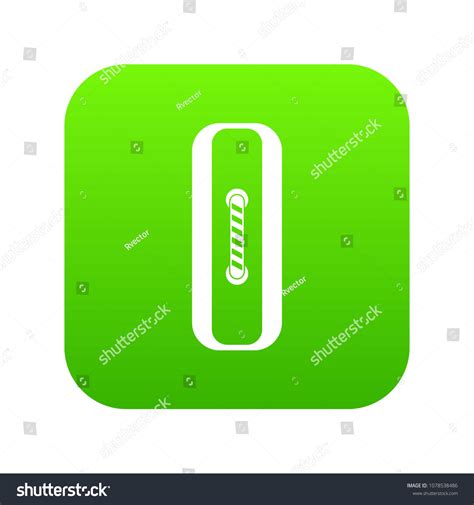 Sewn Rectangular Button Icon Digital Green Stock Vector Royalty Free