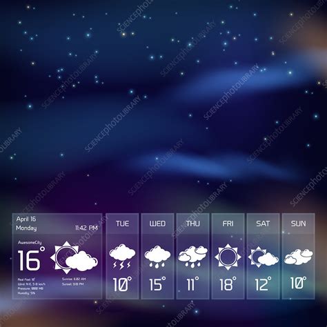 Weather Forecast Widget Illustration Stock Image F Science Photo Library
